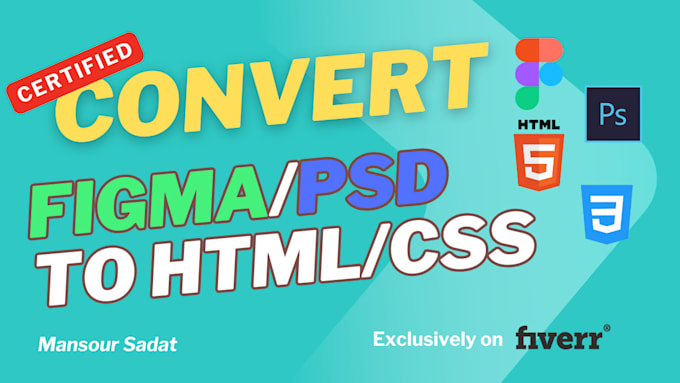 Convert figma or psd to pixel perfect html and css by Mansoursadat | Fiverr