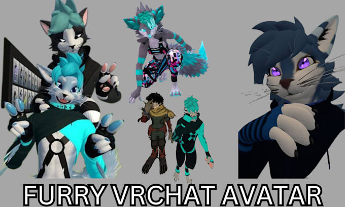 Crea tu modelo 3d furry vrc personaje vrchat avatar furry modelo vtuber ...