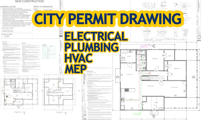 Design commercial residential city permit plan electrical drawing ...
