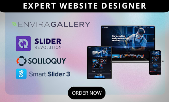 Slider revolution smart slider soliloquy envira gallery wordpress design owl by Dayo_web | Fiverr