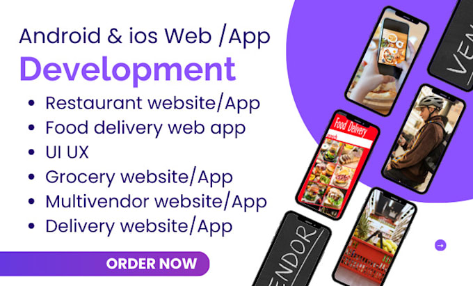 Android ios web app for restaurant food delivery ui ux grocery multivendor app by Expertdebbie ...