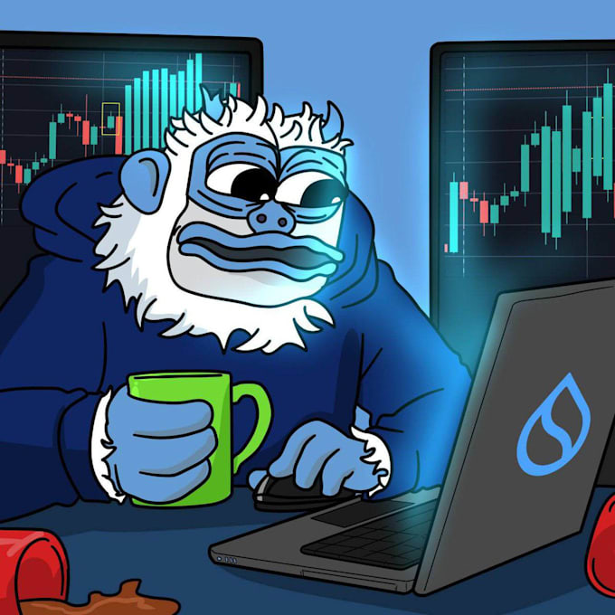 Dessin d'art de mème, mascotte de mème, art de memecoin, art de meme ...