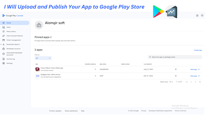 Upload and publish your app to google play store by Alomgir211350 | Fiverr