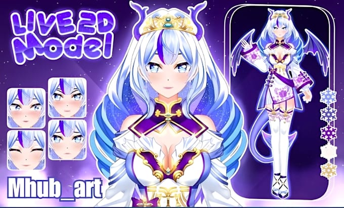 Male and female live2d model live 2d vtuber model live2d rigging vtuber rigging by Mhub_art | Fiverr