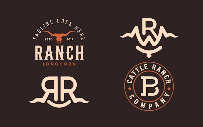 Create cattle brand,ranch,minimalist logo design by Amelia_griffin | Fiverr