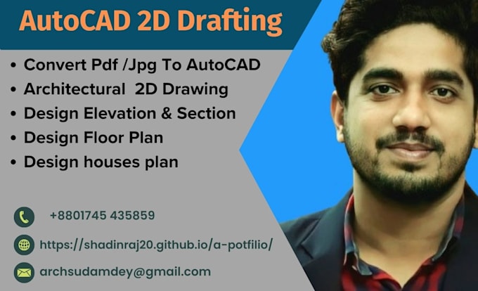 Draw autocad 2d floor plan,3d drawing architectural drawing by ...