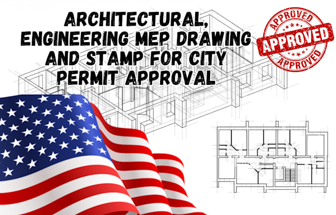 Stamp, draw architectural, engineering drawing, mep for building permit ...