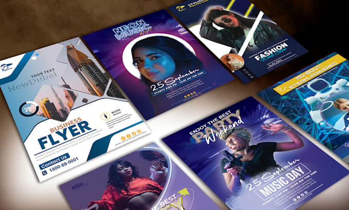 Create awesome flyer or poster design in one page for your marketing by ...
