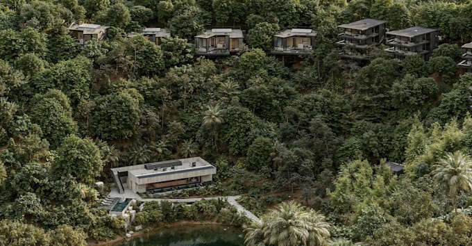 Renovate 3d villa rendering,forest house exterior visualize,luxury ...