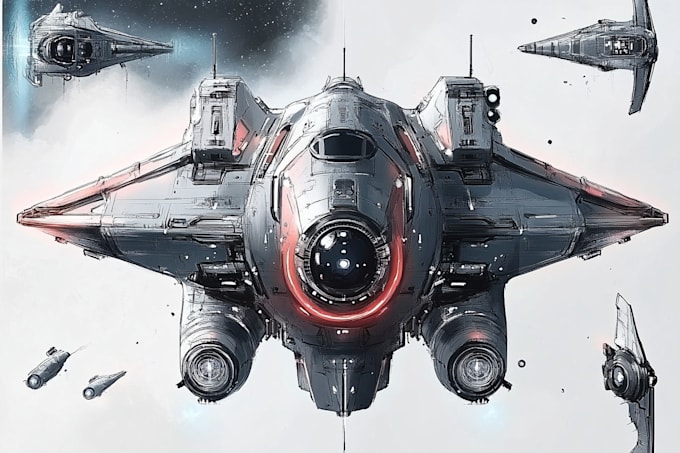 Create sci fi spaceship concept art for you by Kangingd | Fiverr