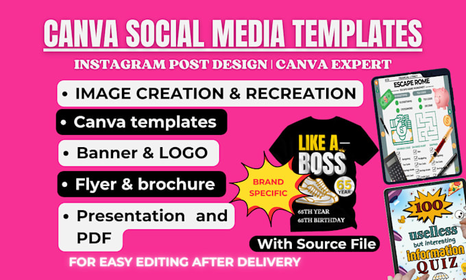 Professional canva post design,social media templates,flyers,ebooks ...