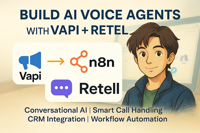Build ai voice agents with vapi, retell,n8n, and make by Chandankumar323 | Fiverr