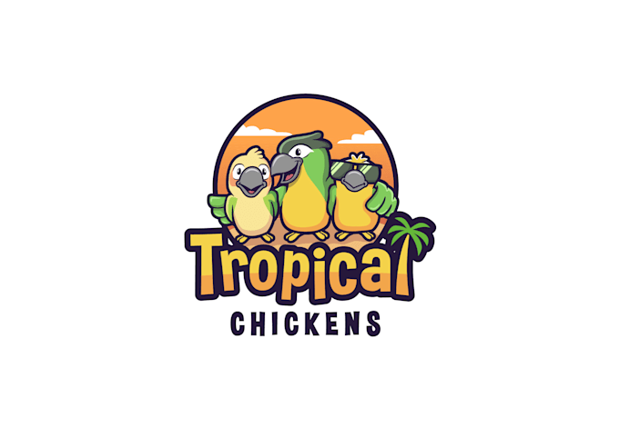 Design unique tropical chickens logo by Sandy_prosaco | Fiverr
