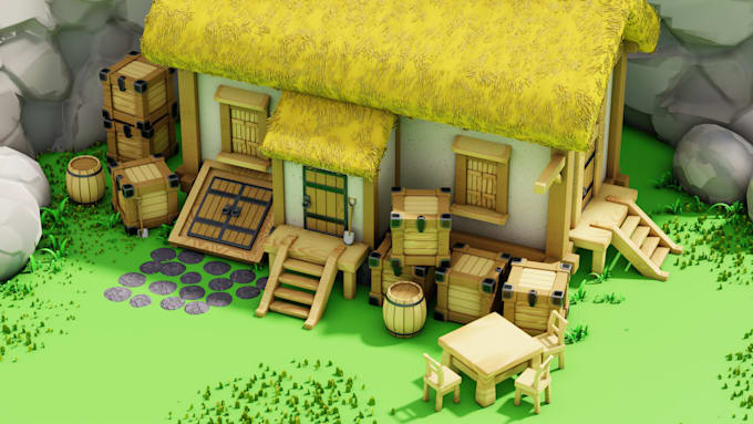 Create low poly 3d game assets in blender by Bloodwaterx | Fiverr