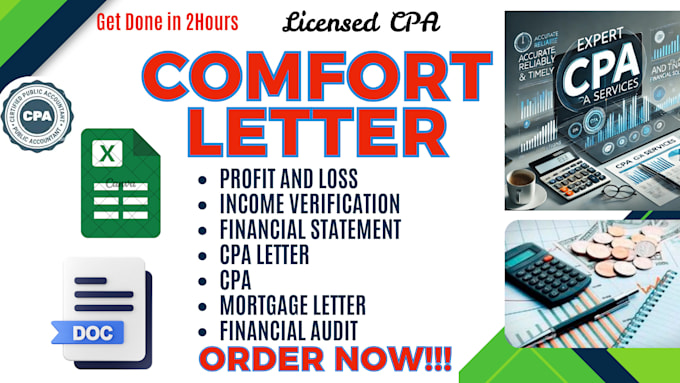 Do us cpa comfort letter, financial statements, income verification ...
