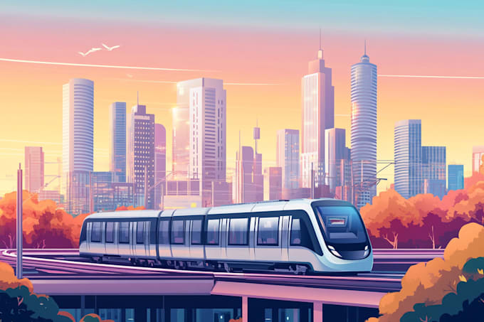 Draw a flat vector landscape illustration by Earleciagus | Fiverr