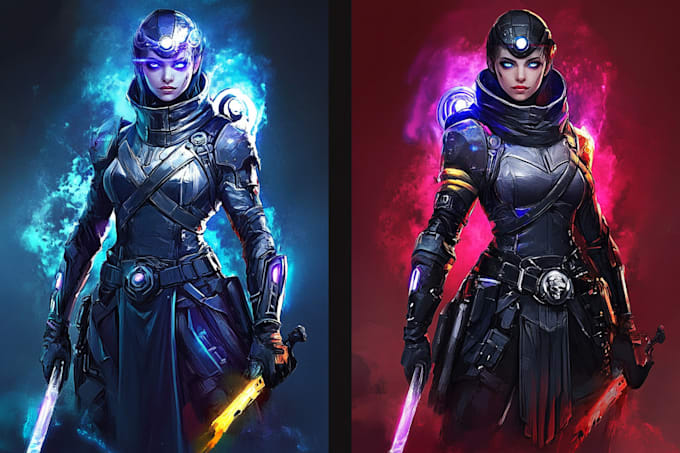 Make an illustration of a science fiction figure by Abelinays | Fiverr