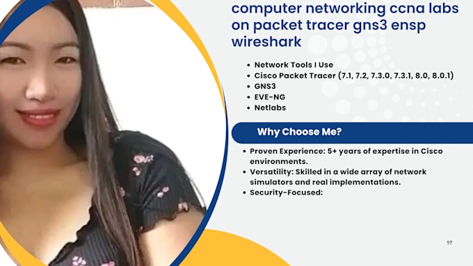 Do computer networking ccna labs on packet tracer gns3 ensp wireshark by Jocelyn_jasmine | Fiverr