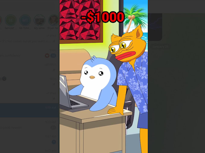 2d animation, memecoin video, crypto meme character, meme animation by ...