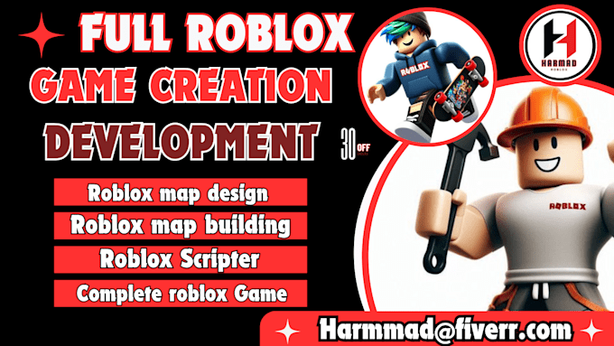 Develop full roblox game roblox script roblox game map roblox game development by Harmad_rb | Fiverr