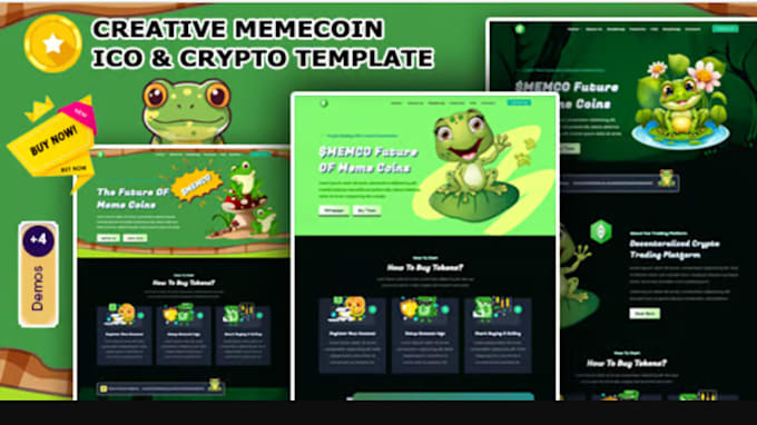 Create memecoin website, meme coin landing page crypto website memecoin ...