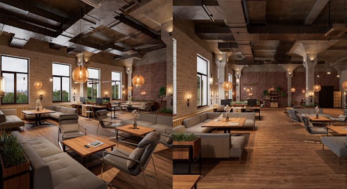 Rebuild 3d commercial office, coworking space,render ceo office ...