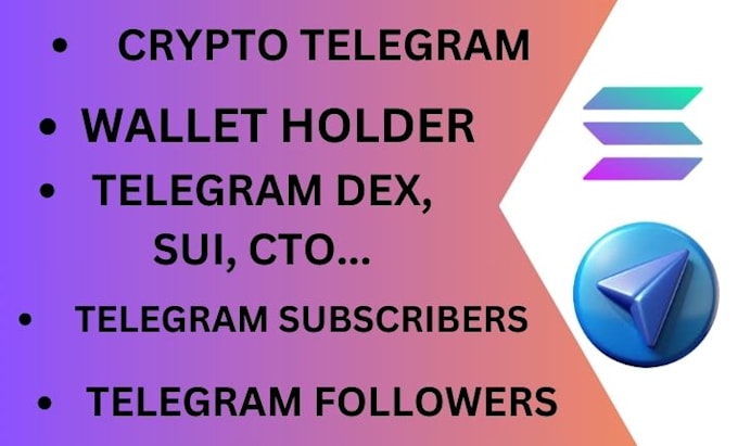 Crypto telegram promotion, telegram marketing, dex, sui, cto telegram subscriber by Vahlentinoh ...