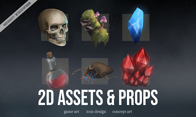 Create high quality 2d props and asstes for your game by Blue_rabbit ...