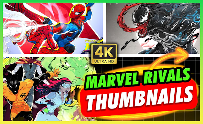 Do marvel rivals 3d thumbnail youtube in 6 hours by Corepixels | Fiverr