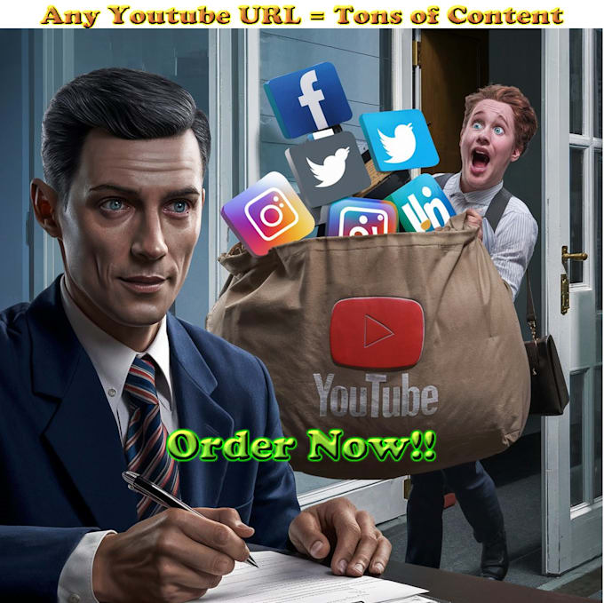 Turn any youtube url into social media posts and engaging viral yt script by Lakshmidigital | Fiverr