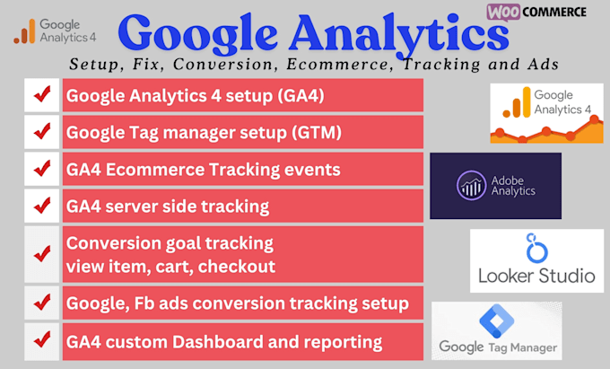 Setup fix google analytics 4 gtm ga4 ecommerce tracking ads conversion wix by Victory_dataads ...