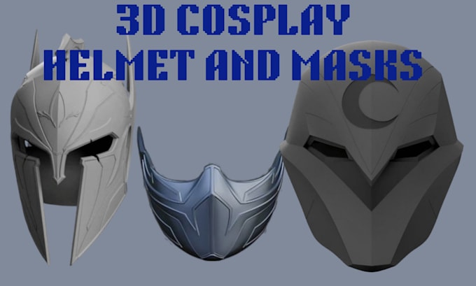 Create halloween 3d cosplay costume 3d mask helmet weapon props for 3d ...