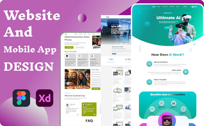 Design website ui ux, ui dashboard design, mobile app ui ux design in figma, xd by Zaidy77 | Fiverr