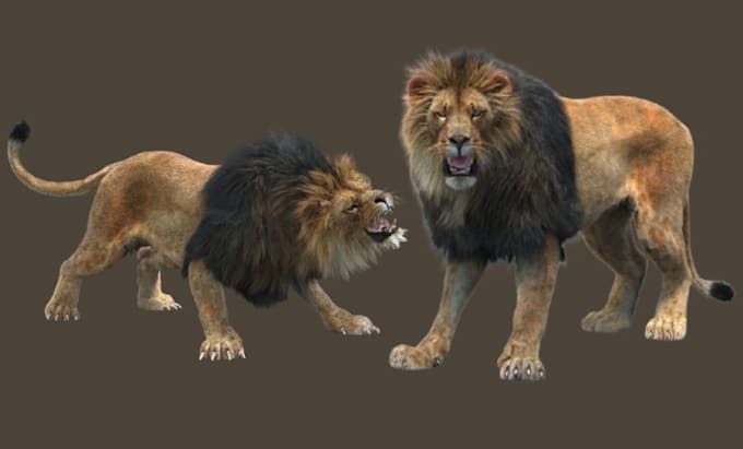 Render 3d animal model creatures with realistic fur xgen rigging and ...