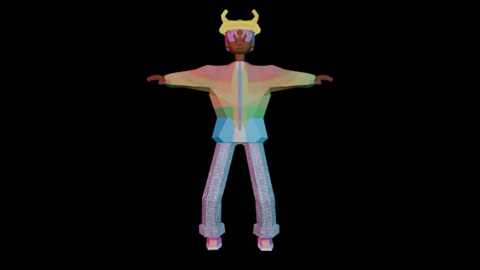 Create a 3d retro, ps1, n64 low poly style character model by Jaxeshort ...