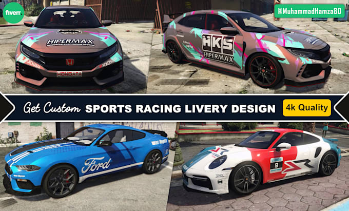 Design custom livery for fivem ems, police, sports vehicles, bikes, gta ...