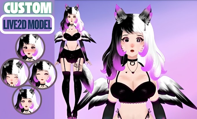 Draw and rig live2d model vtuber avatar pngtuber live2d cubism or vtube studio by Shebramvtuber ...