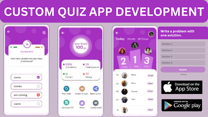 Develop ai quiz app, quiz gaming, quiz learning, series question and answer app by Nicholas ...
