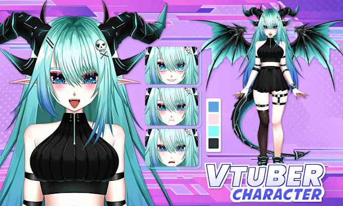 Draw and rig male and female 2d vtuber model live2d model vtuber model in live2d by Kelvinsmart4 ...