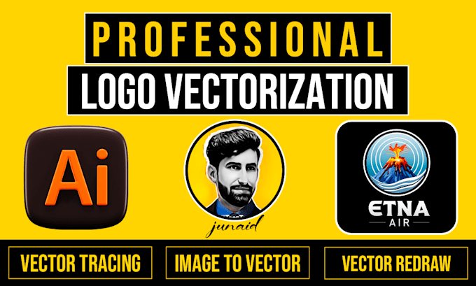 Do manual vector tracing redraw recreate and convert logo to vector by Vividcraft588 | Fiverr