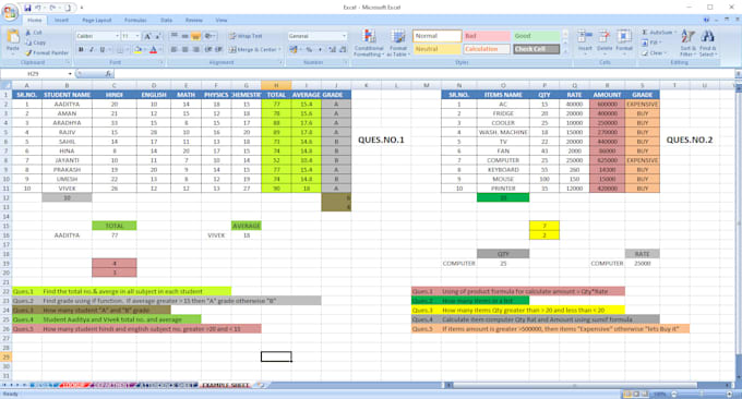 Create excel formulas, reports and word templates by Aditya_excel2 | Fiverr