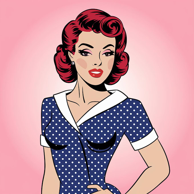 Design pin up girl and pin up girl illustration by Joanhitaker | Fiverr