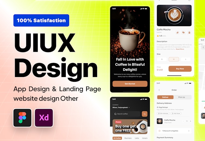 Design app in figma, website, landing page uiux design, ui ux, ui ux design