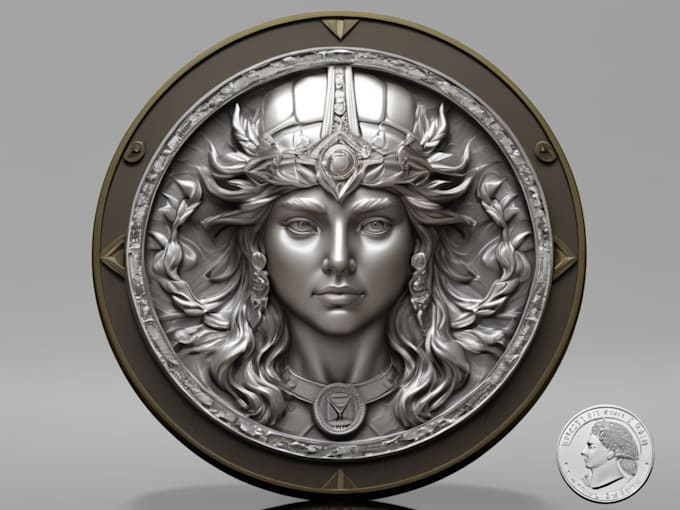 Sculpt 3d coin, bas relief model, medallion, challenge coin for stl 3d ...