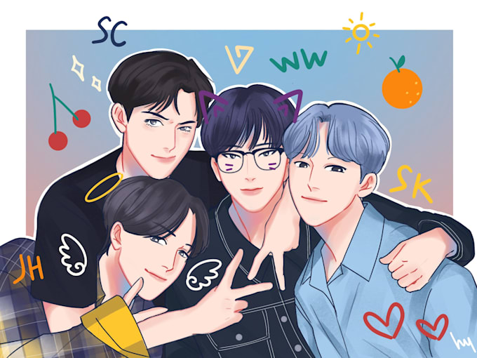 Draw anime manga manhwa character by Seishiya | Fiverr