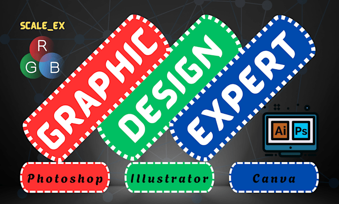 Be your pro graphic designer and canva or photoshop or illustrator ...