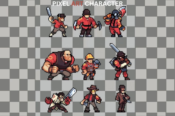 Create pixel art portraits character pixel art animation by Emily ...