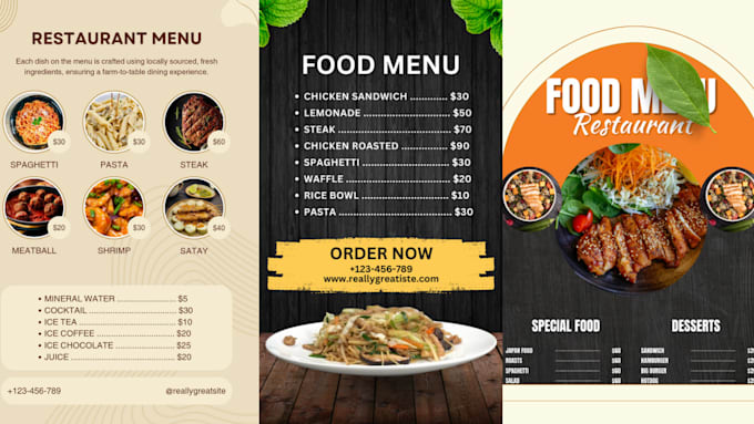 Do restaurant menu card design menu card by Tamim_hossan89 | Fiverr