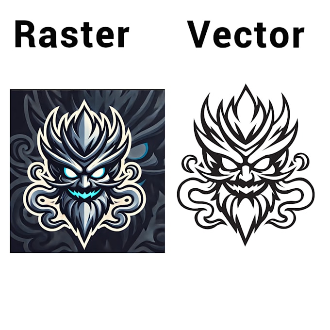 Do raster logo,image in vector file high resolution ai, eps, svg, pdf ...