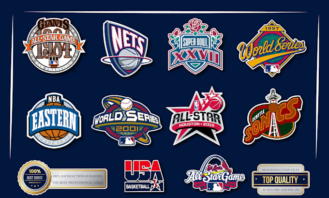 Design custom nba, mlb, world series, all star, and parody logo with ...
